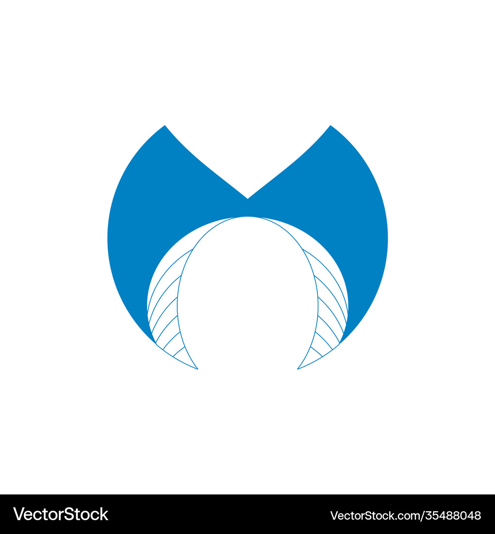 Letter m curves geometric abstract logo Royalty Free Vector