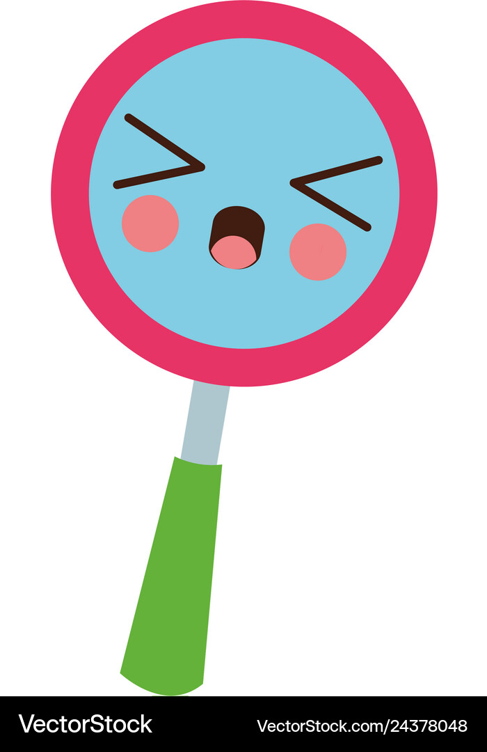 Magnifying glass kawaii cartoon Royalty Free Vector Image
