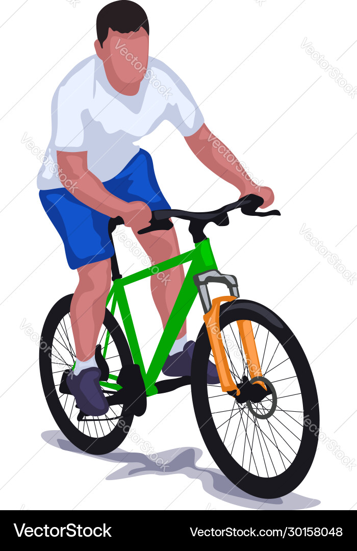 Man on bicycle isolated Royalty Free Vector Image
