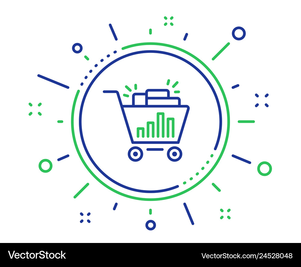 Seo shopping cart line icon search engine Vector Image