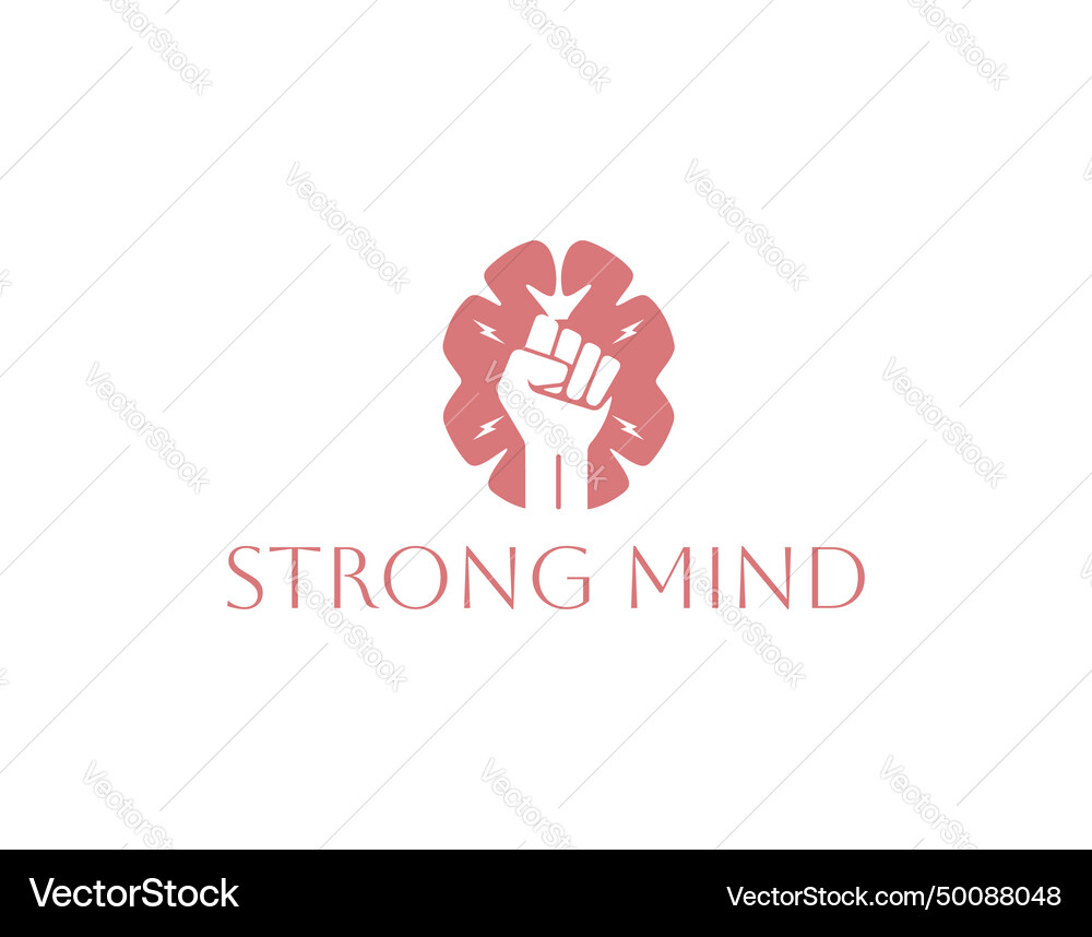 Simple power of brain logo design template Vector Image