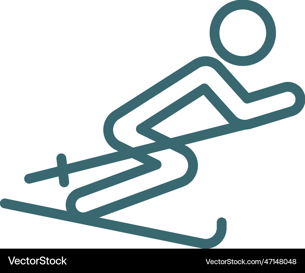 Slalom icon thin line icon from sport Royalty Free Vector