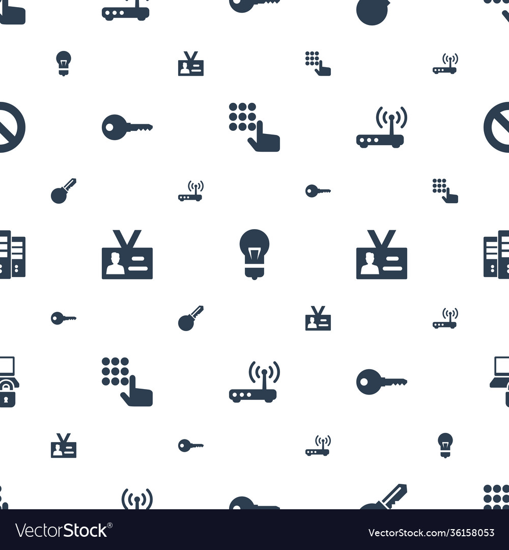 Access icons pattern seamless white background Vector Image