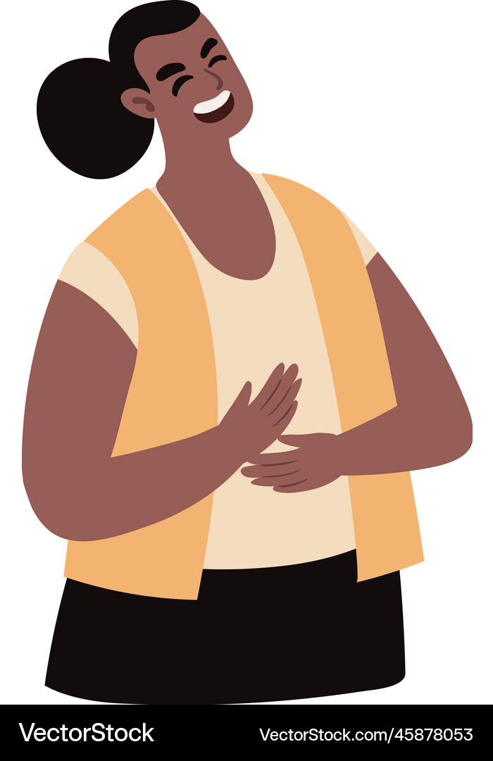 Afro american woman laughing Royalty Free Vector Image