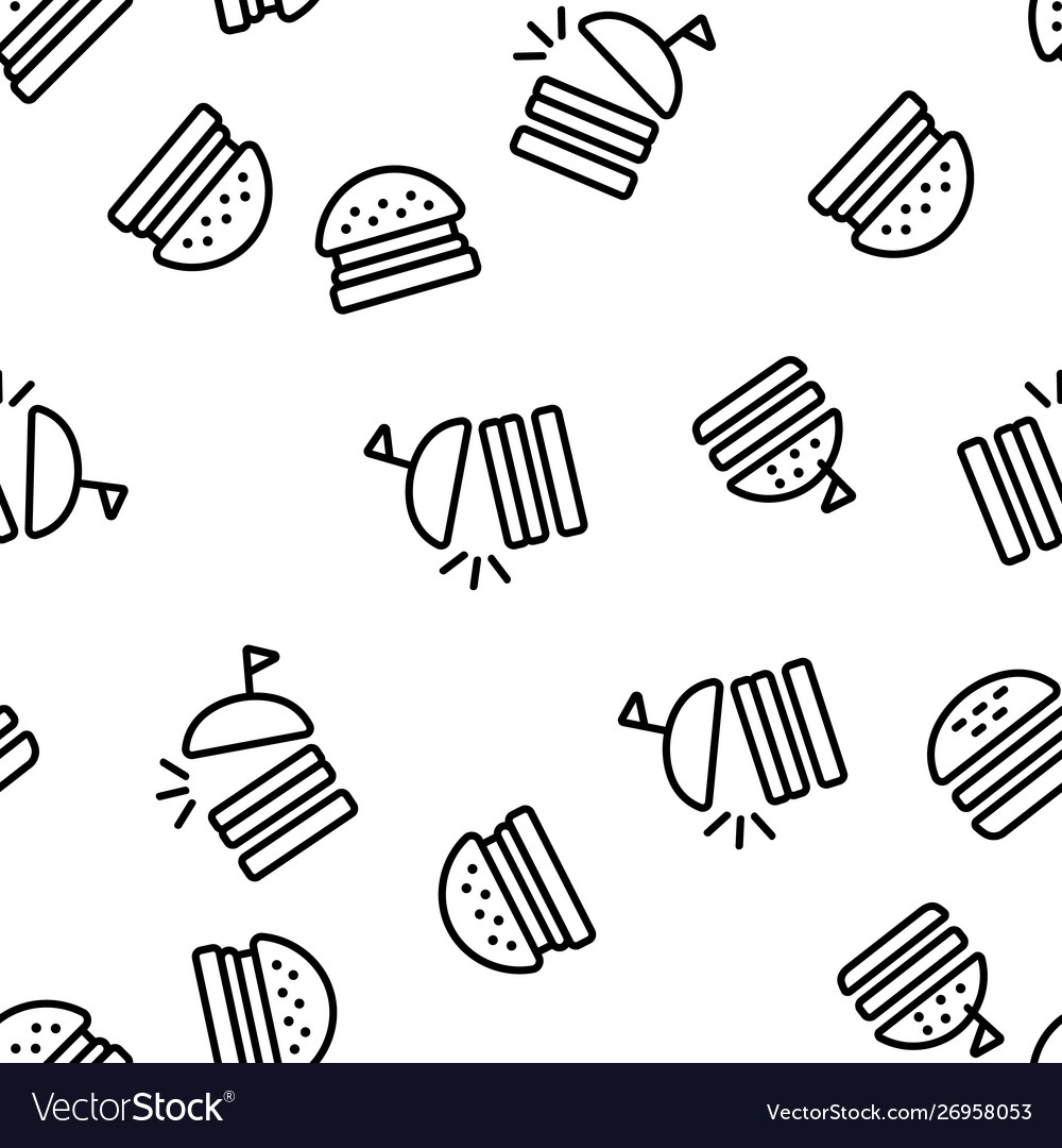 Burger seamless pattern Royalty Free Vector Image