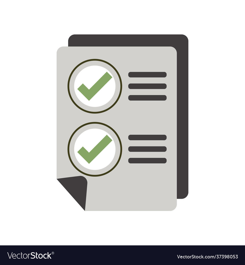 Check mark document Royalty Free Vector Image - VectorStock