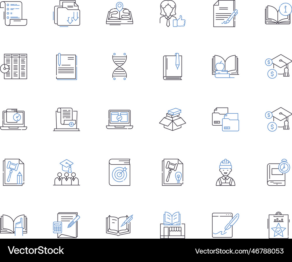 Codex and chemistry line icons collection alchemy Vector Image