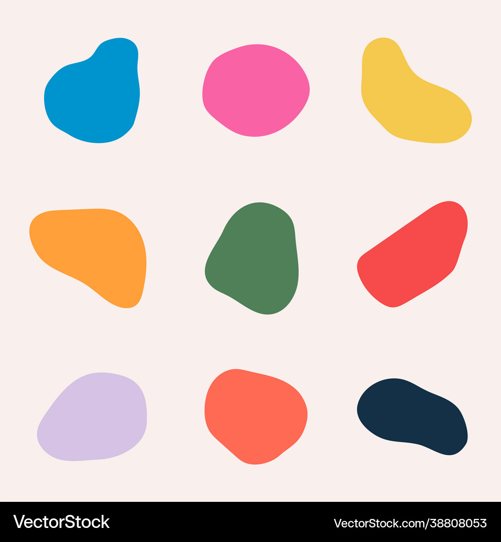 Colorful abstract shapes sticker set Royalty Free Vector