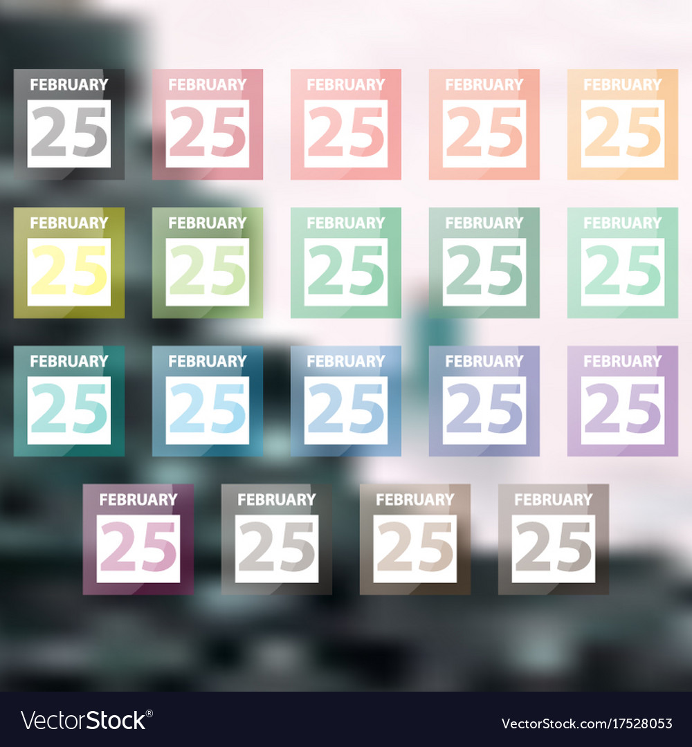 Colorful calendar icons Royalty Free Vector Image