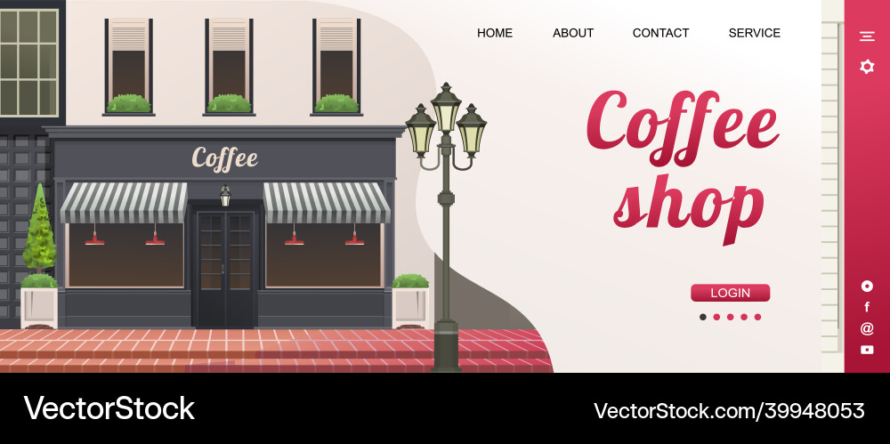 Concept banner of coffee shop interface Royalty Free Vector