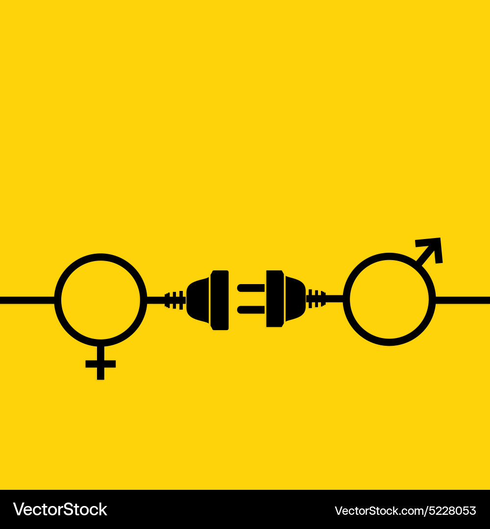 Concept connection male and female Royalty Free Vector Image