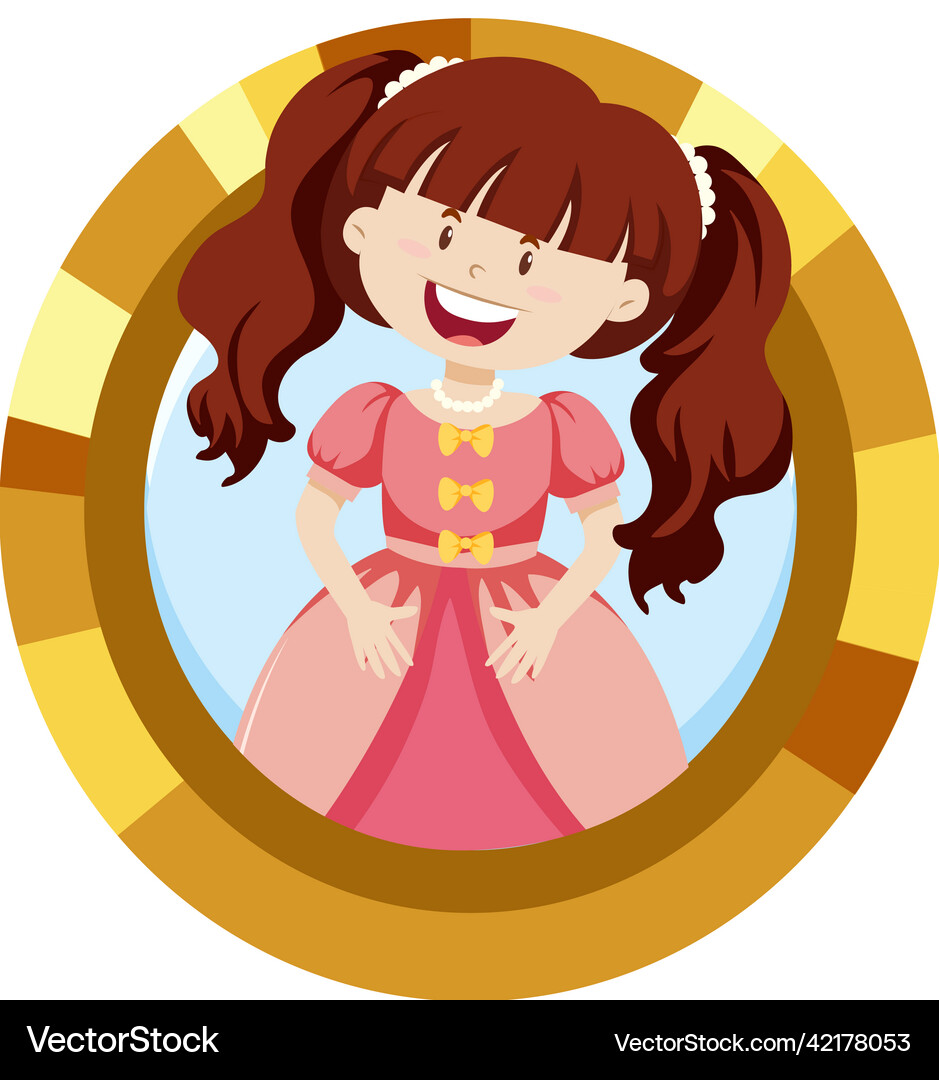 Cute princess cartoon character Royalty Free Vector Image