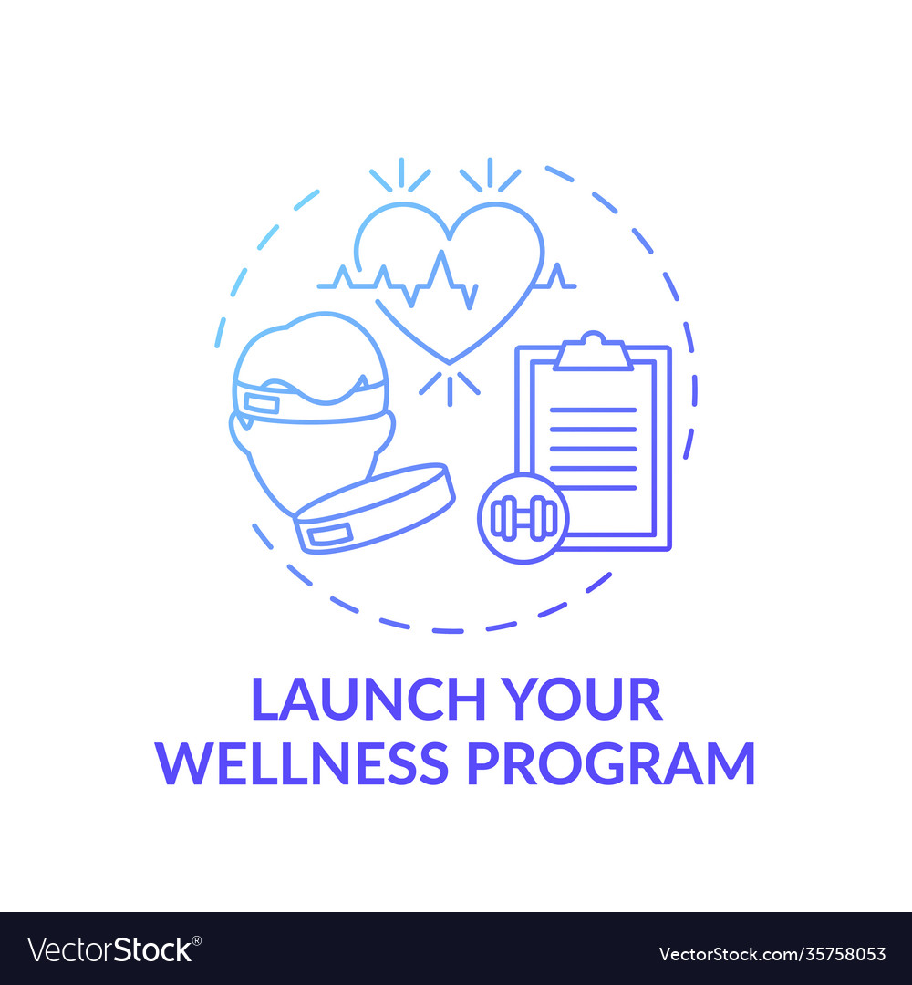 Launching wellness program concept icon Royalty Free Vector