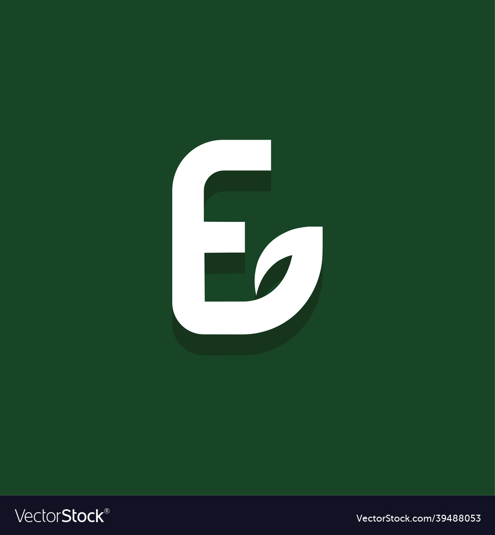 Leaf letter design e Royalty Free Vector Image