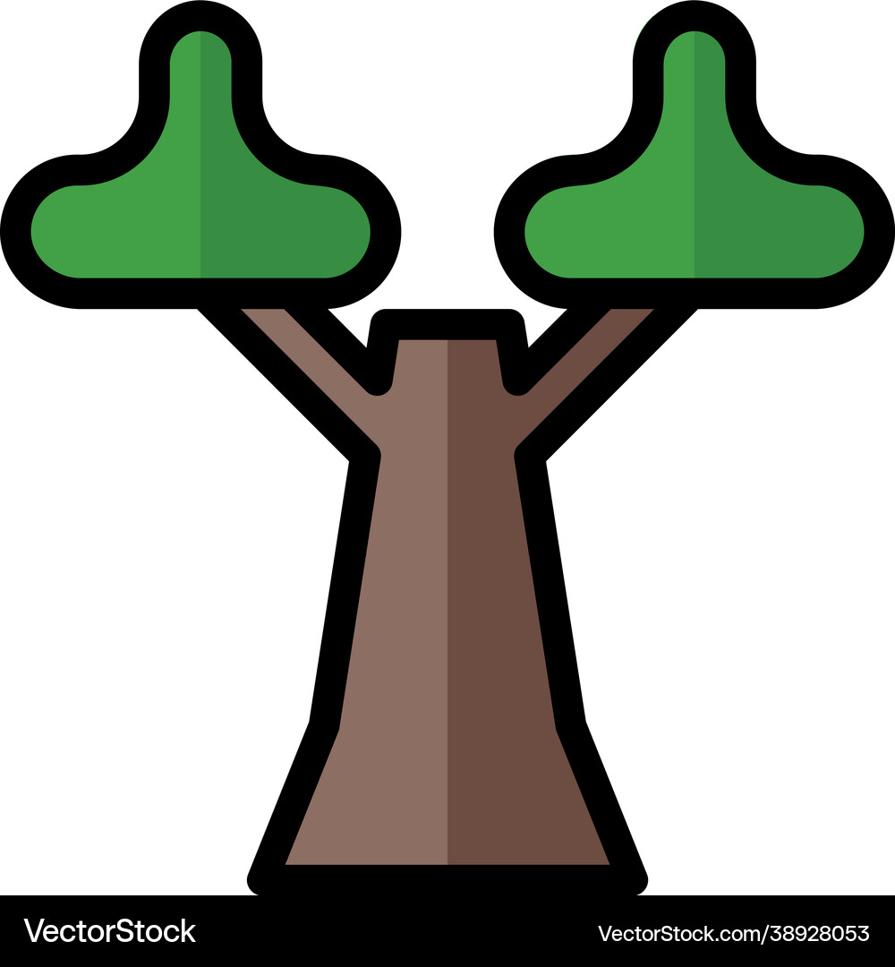 Logo tree flatline style icon perfect Royalty Free Vector