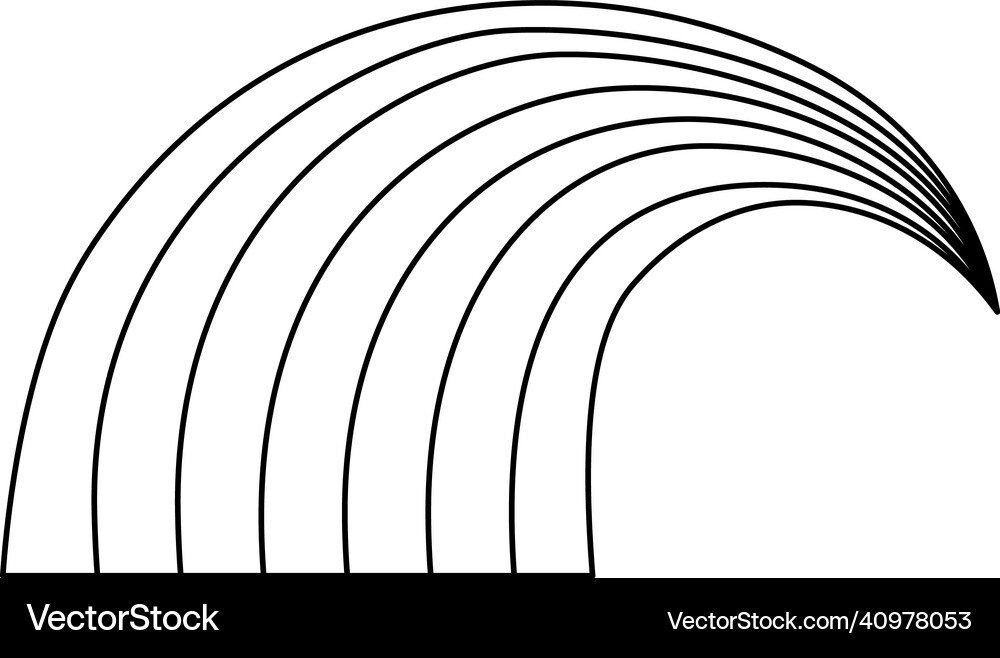 Monochrome curved rainbow with a sense Royalty Free Vector