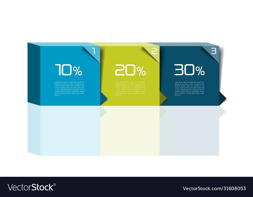 One two three step template Royalty Free Vector Image