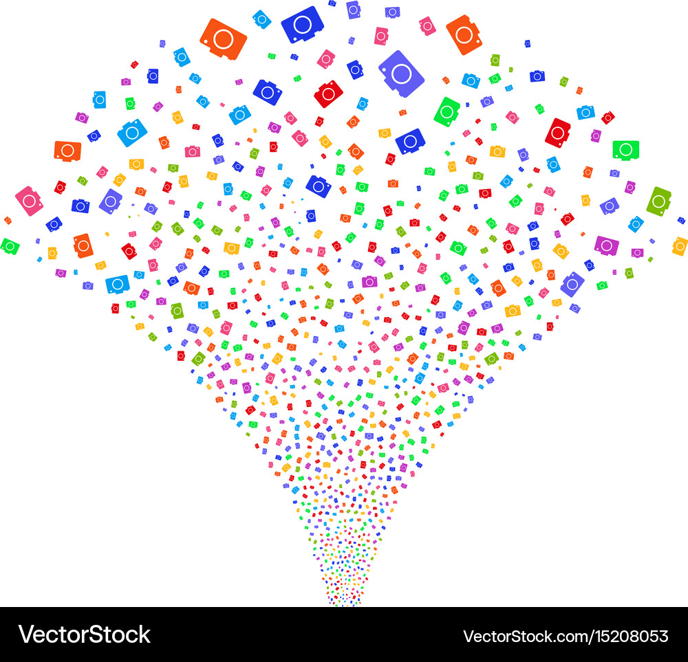 Photo camera fountain stream Royalty Free Vector Image