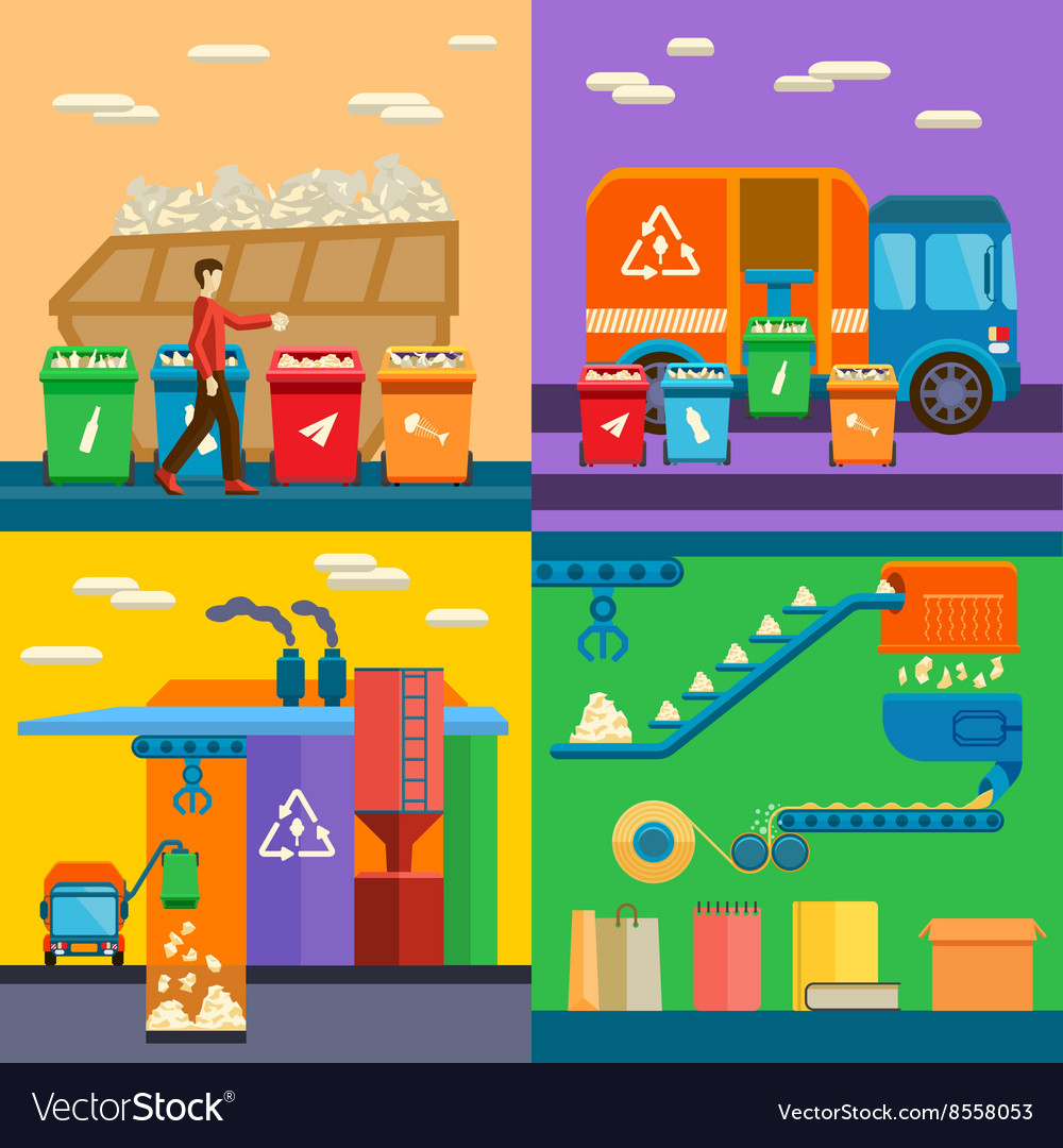 Recycling and Waste Sorting Royalty Free Vector Image