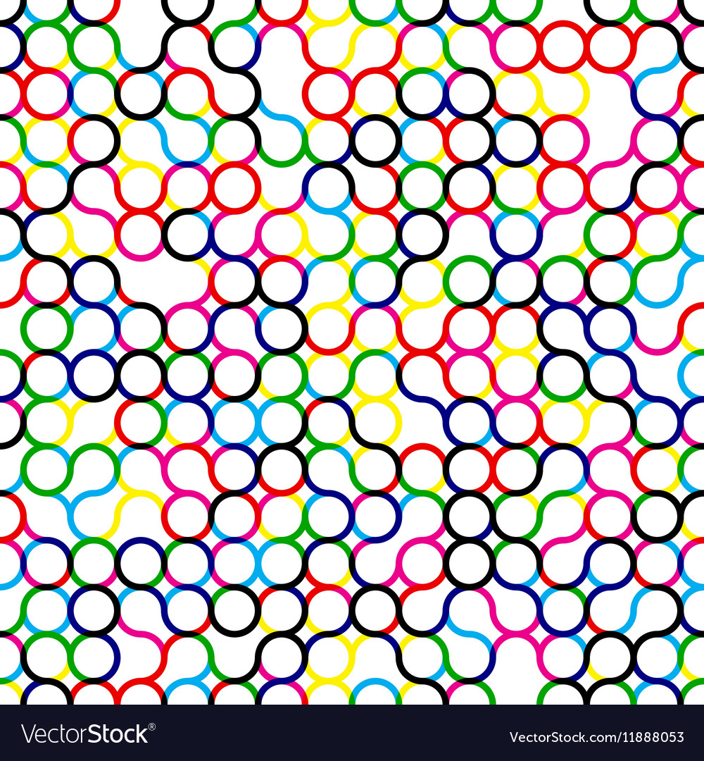 Seamless multicolor circles grid pattern Vector Image