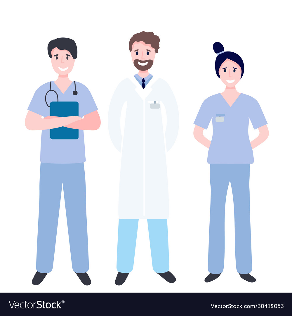 Set medical workers - doctor nurse surgeon Vector Image
