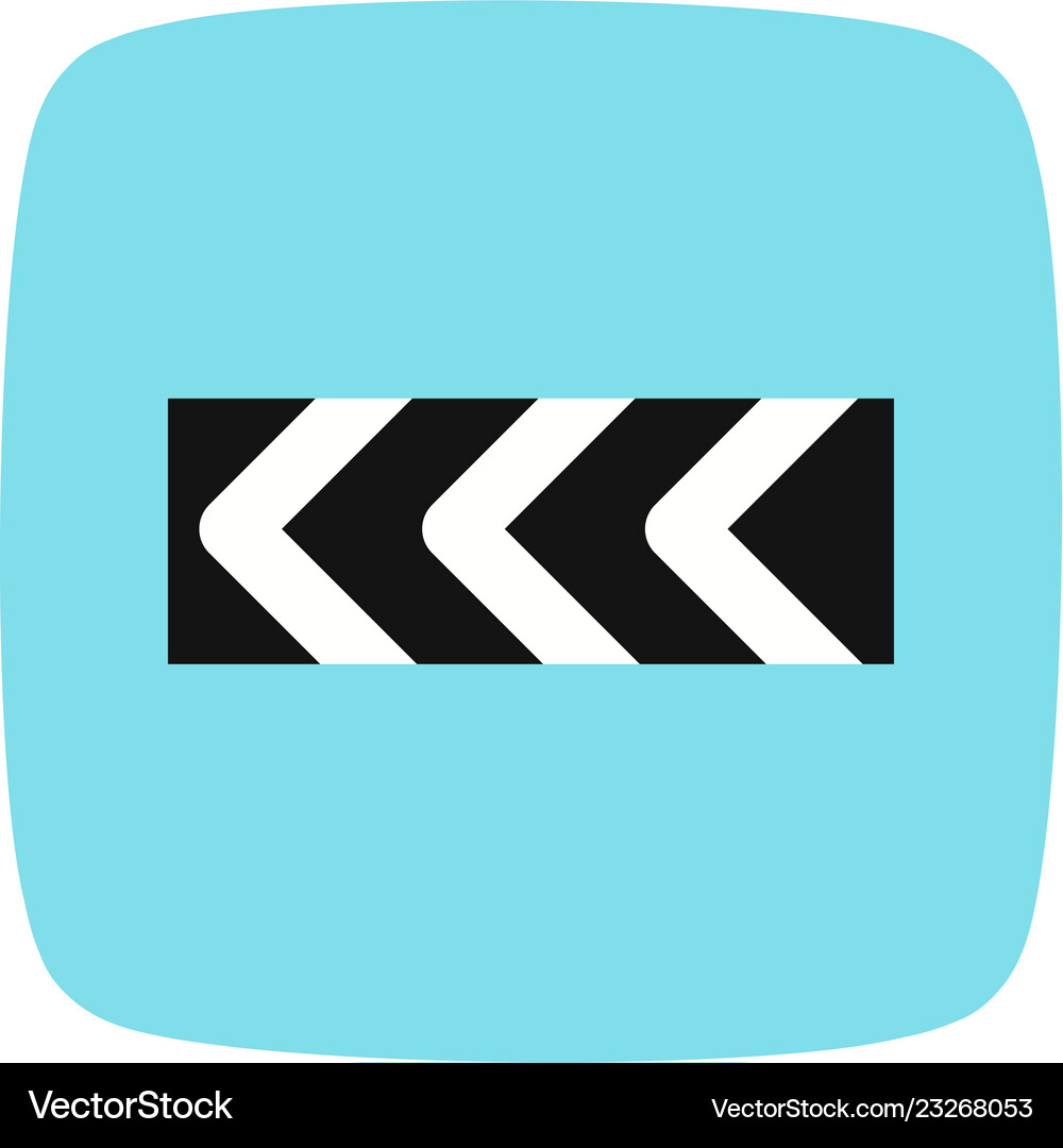 Sharp deviation of route to left road sign icon Vector Image