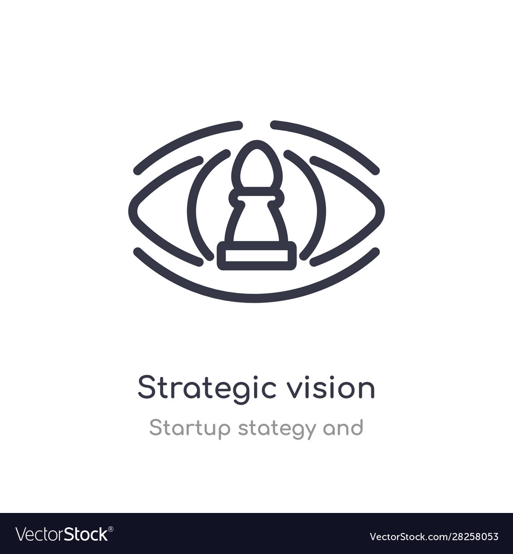 Strategic vision outline icon isolated line from Vector Image Strategic vision outline icon isolated line from Vector Image