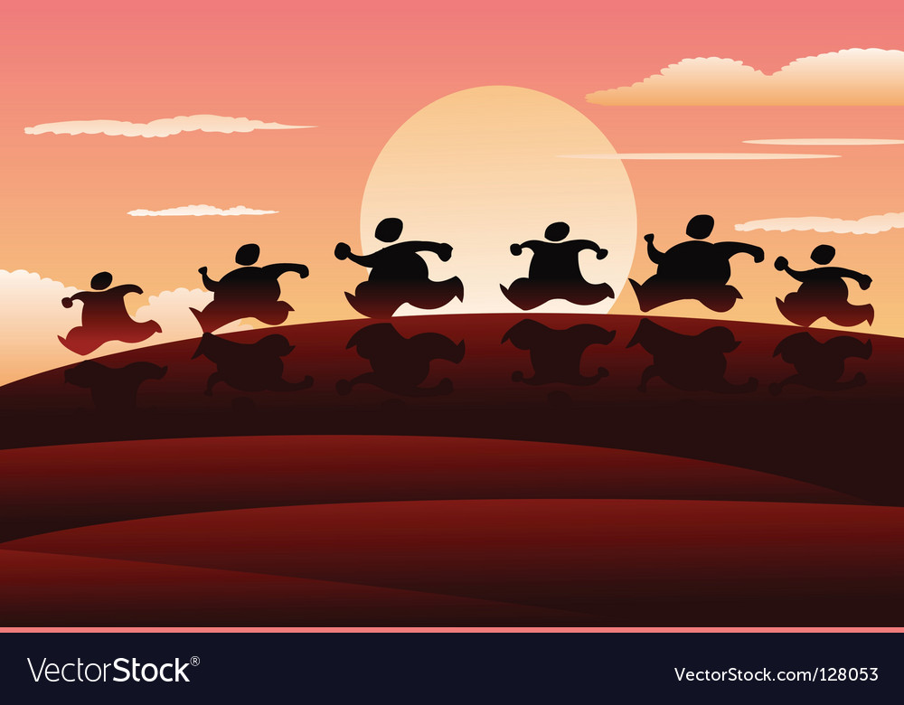 Sunset run Royalty Free Vector Image - VectorStock
