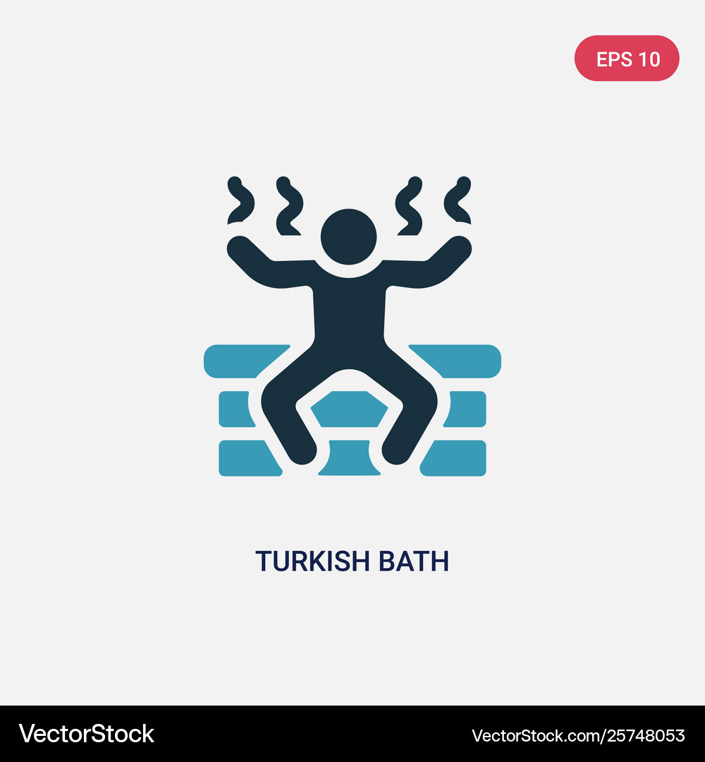 Two color turkish bath icon from sauna concept Vector Image
