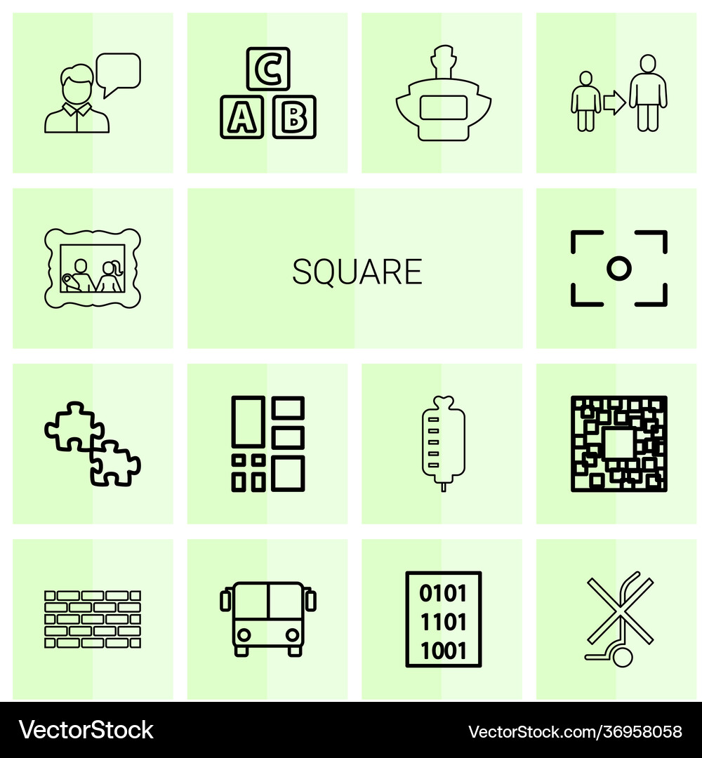 14 square icons Royalty Free Vector Image - VectorStock