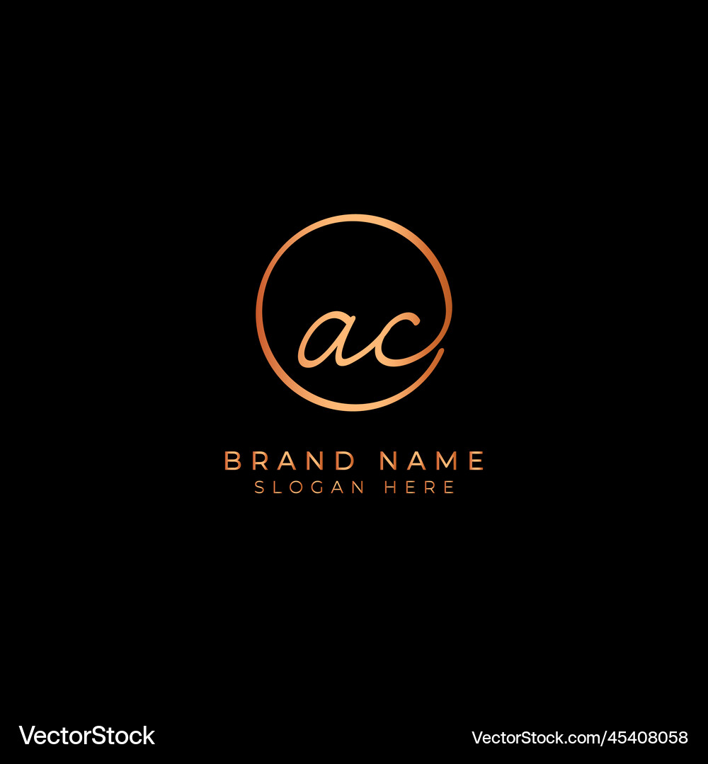 A c ac initial letter handwritten signature logo Vector Image