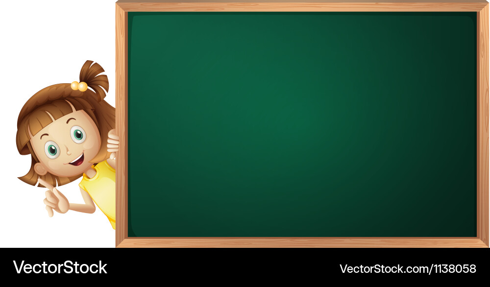 A girl and green board Royalty Free Vector Image