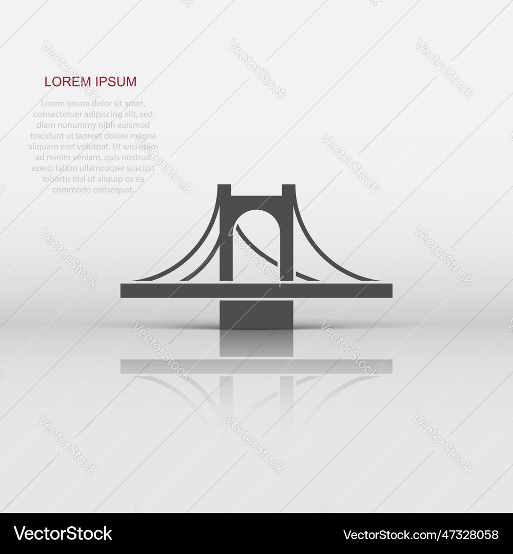 Bridge sign icon in flat style drawbridge Vector Image