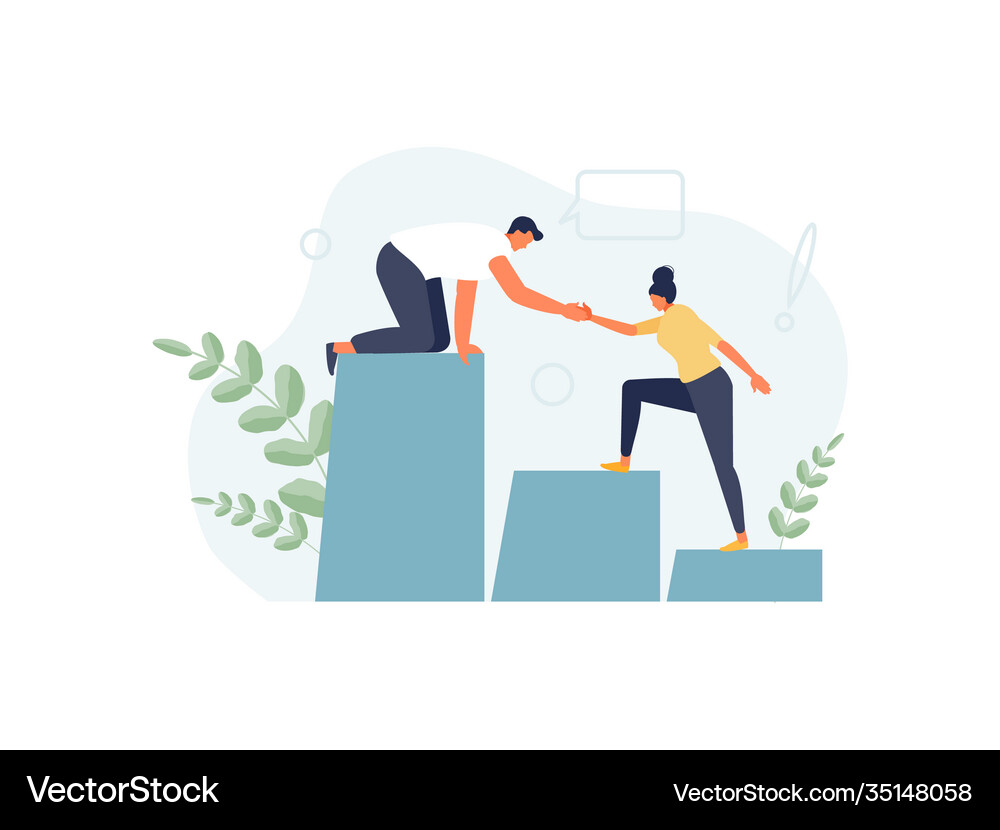Colleagues career and work assistance Royalty Free Vector