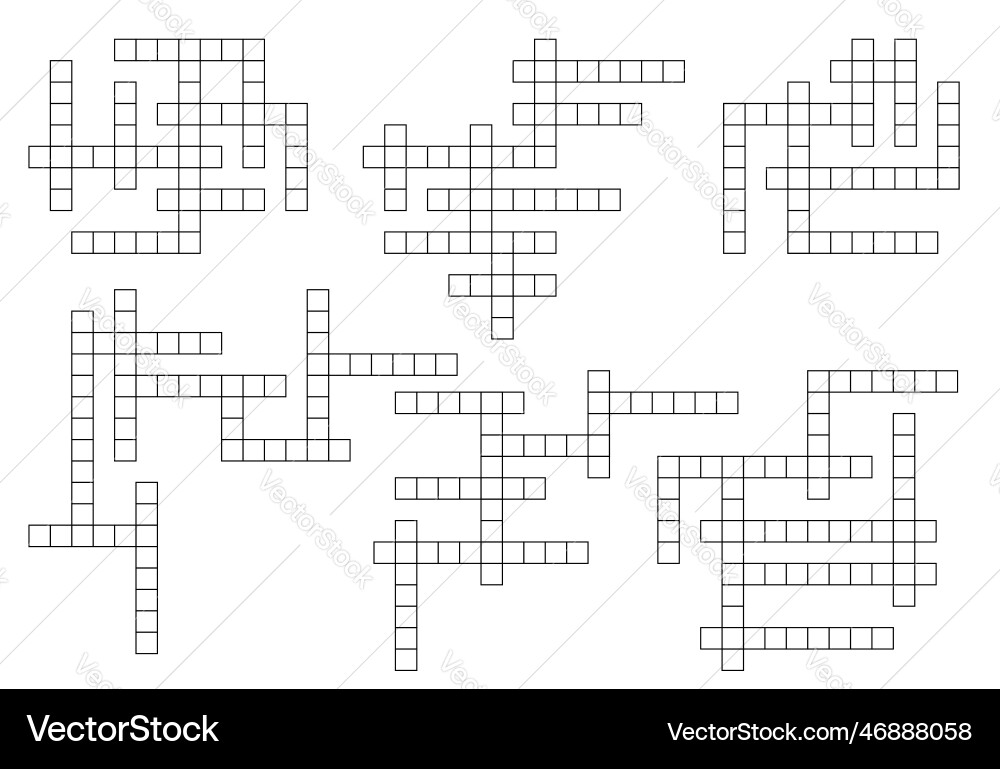 Crossword game grid word puzzle quiz Royalty Free Vector