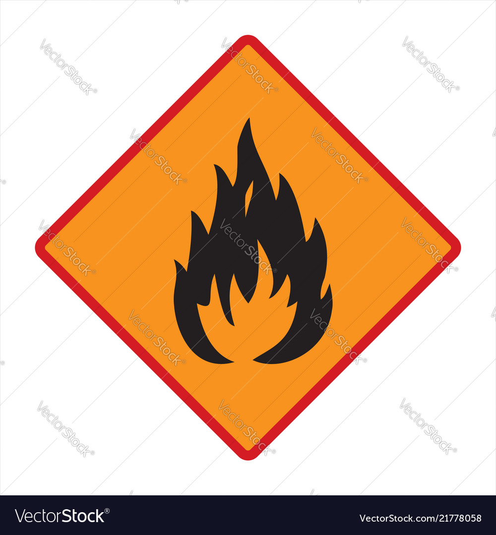 Flammable technical warning sign Royalty Free Vector Image