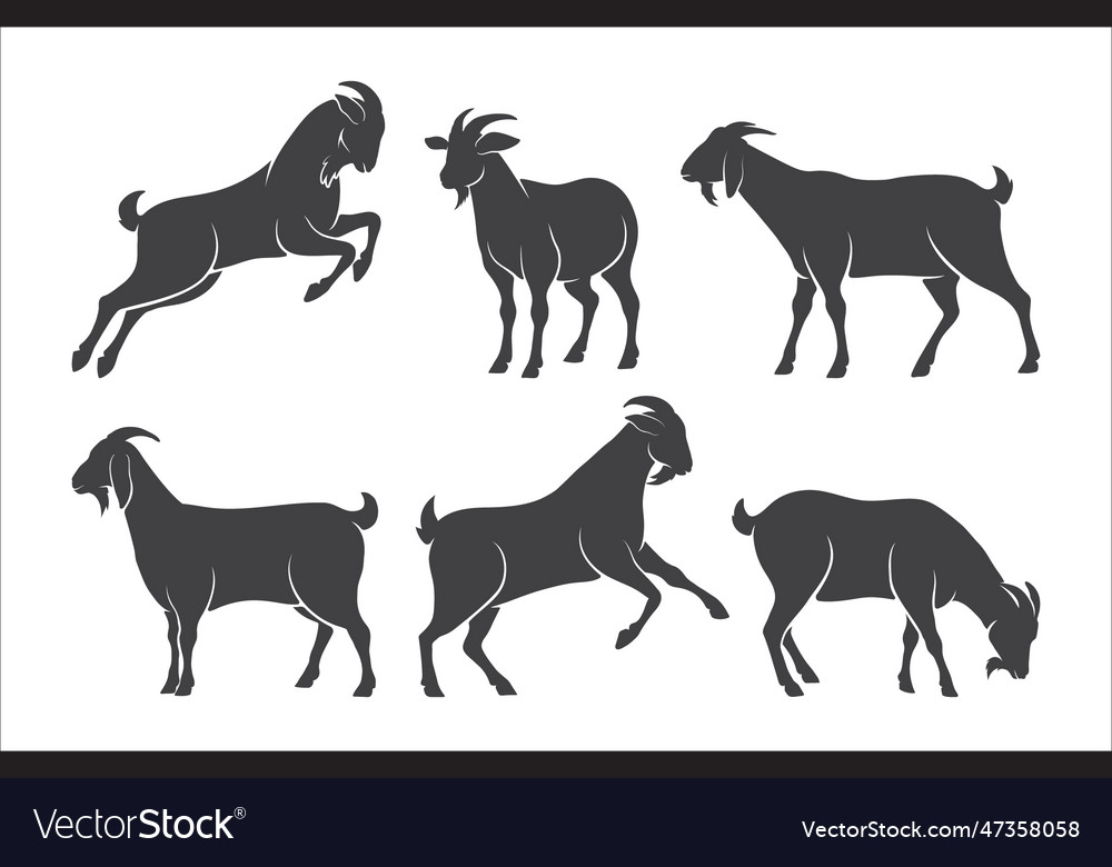 Goat icon set Royalty Free Vector Image - VectorStock