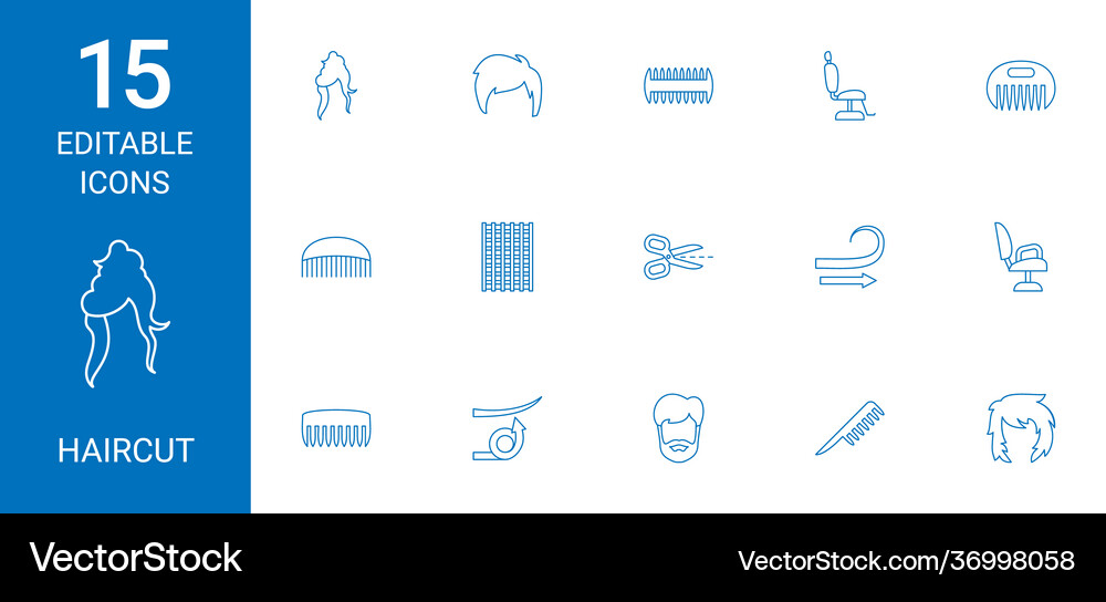 Haircut icons Royalty Free Vector Image - VectorStock