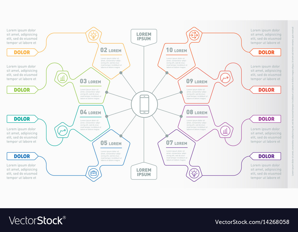 Part of the report with icons set infographic Vector Image
