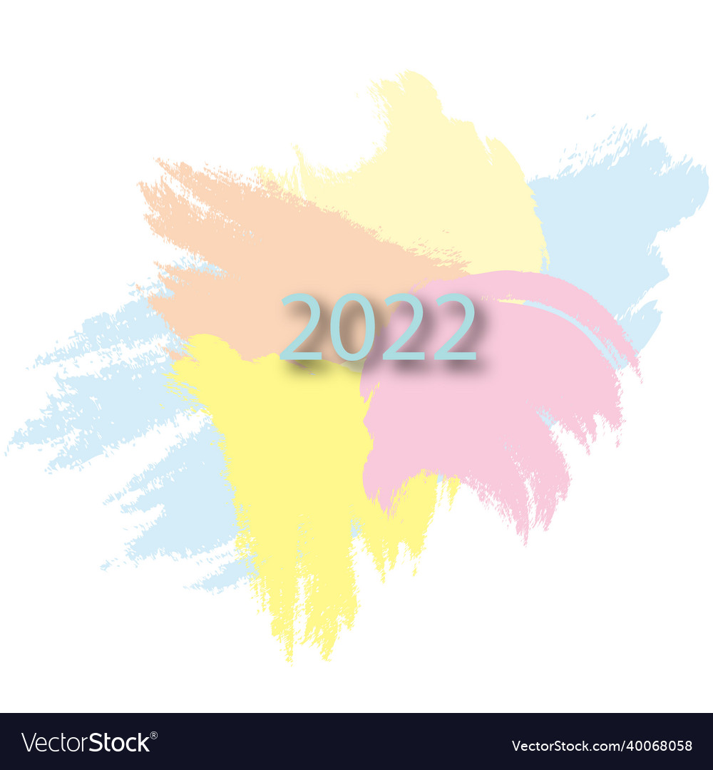 Pastel strokes abstract background 2022 year Vector Image