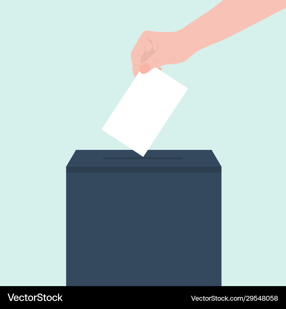 People puts a letter document in a ballot box Vector Image