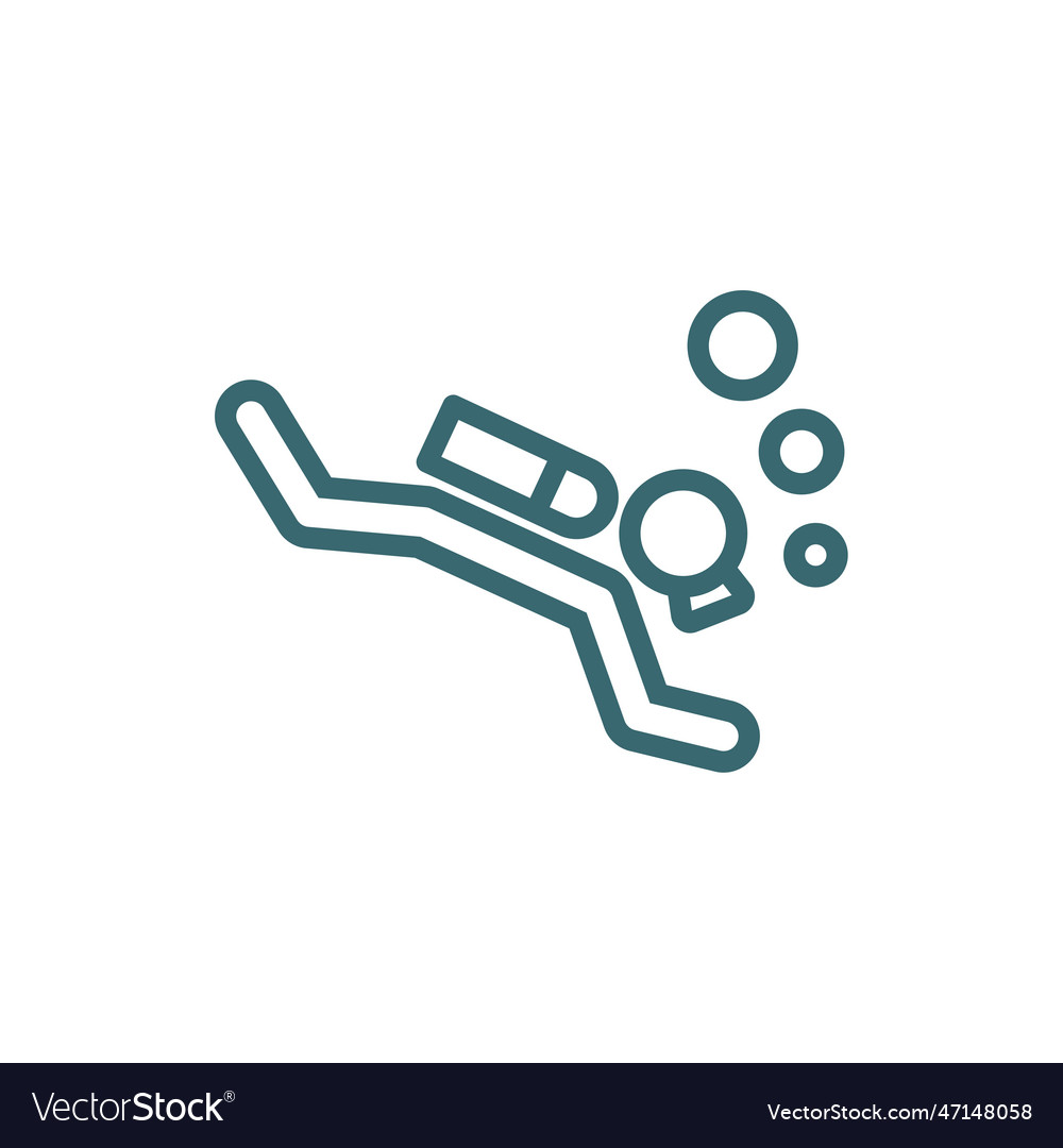Scuba diving sign icon thin line diving Royalty Free Vector Scuba diving sign icon thin line diving Royalty Free Vector