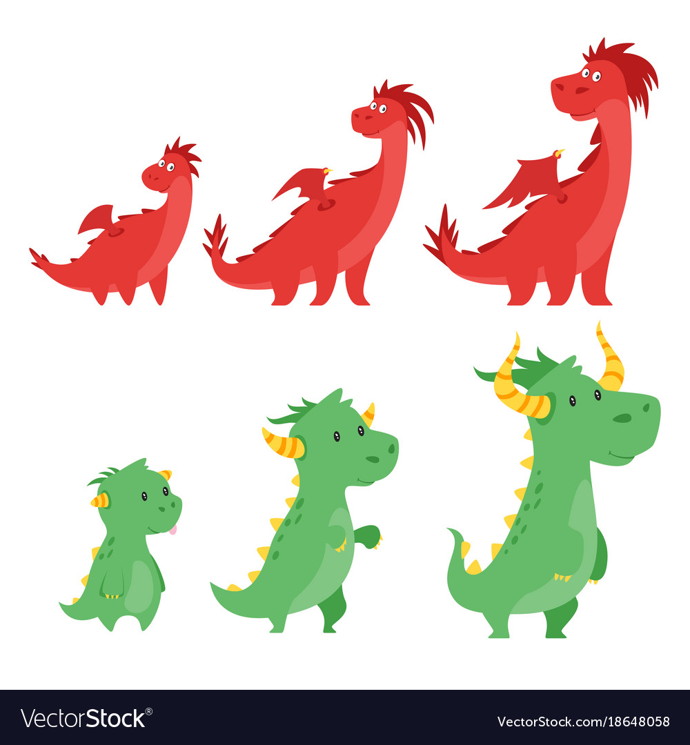 Set of cute dragons Royalty Free Vector Image - VectorStock