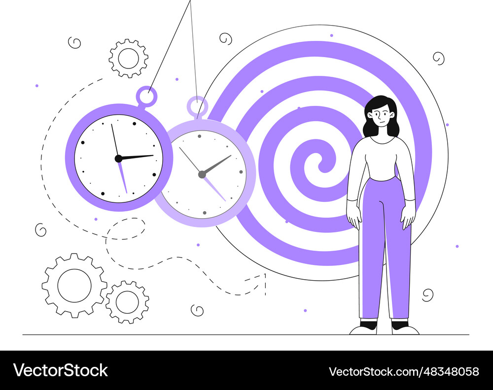 Woman with hypnosis session line concept Vector Image