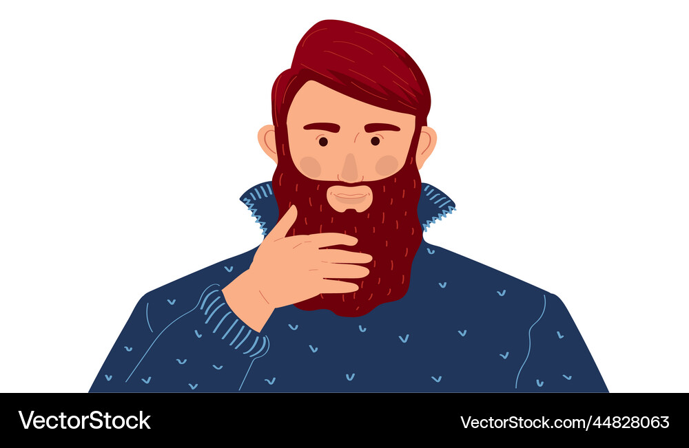 Adult beard man face portrait Royalty Free Vector Image