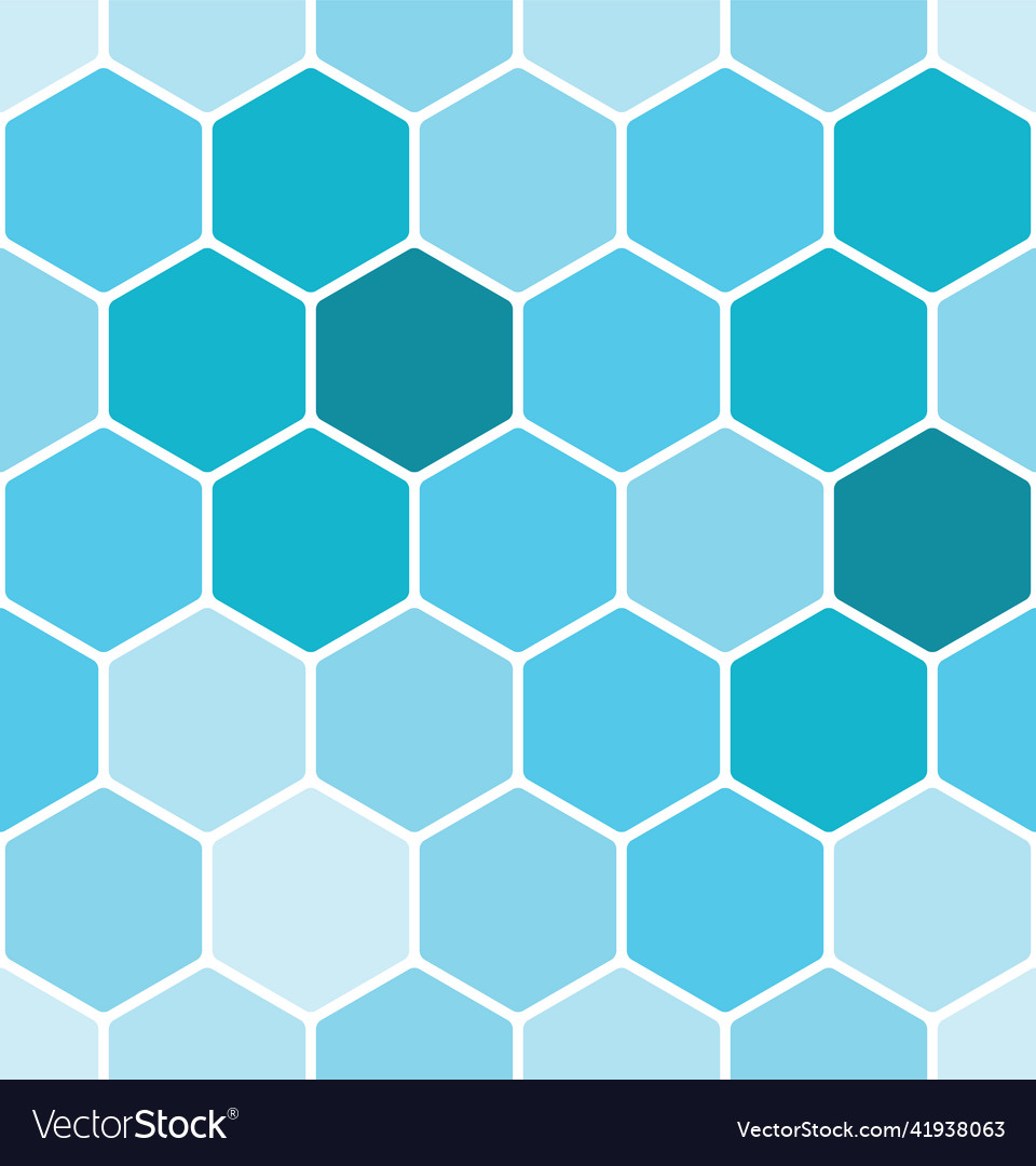 Blue seamless honeycomb pattern repeat background Vector Image
