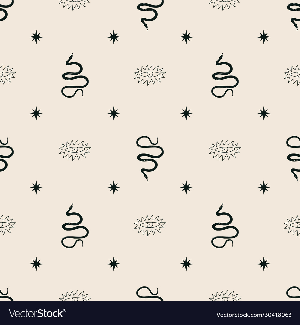 Celestial boho seamless pattern with hand drawn Vector Image