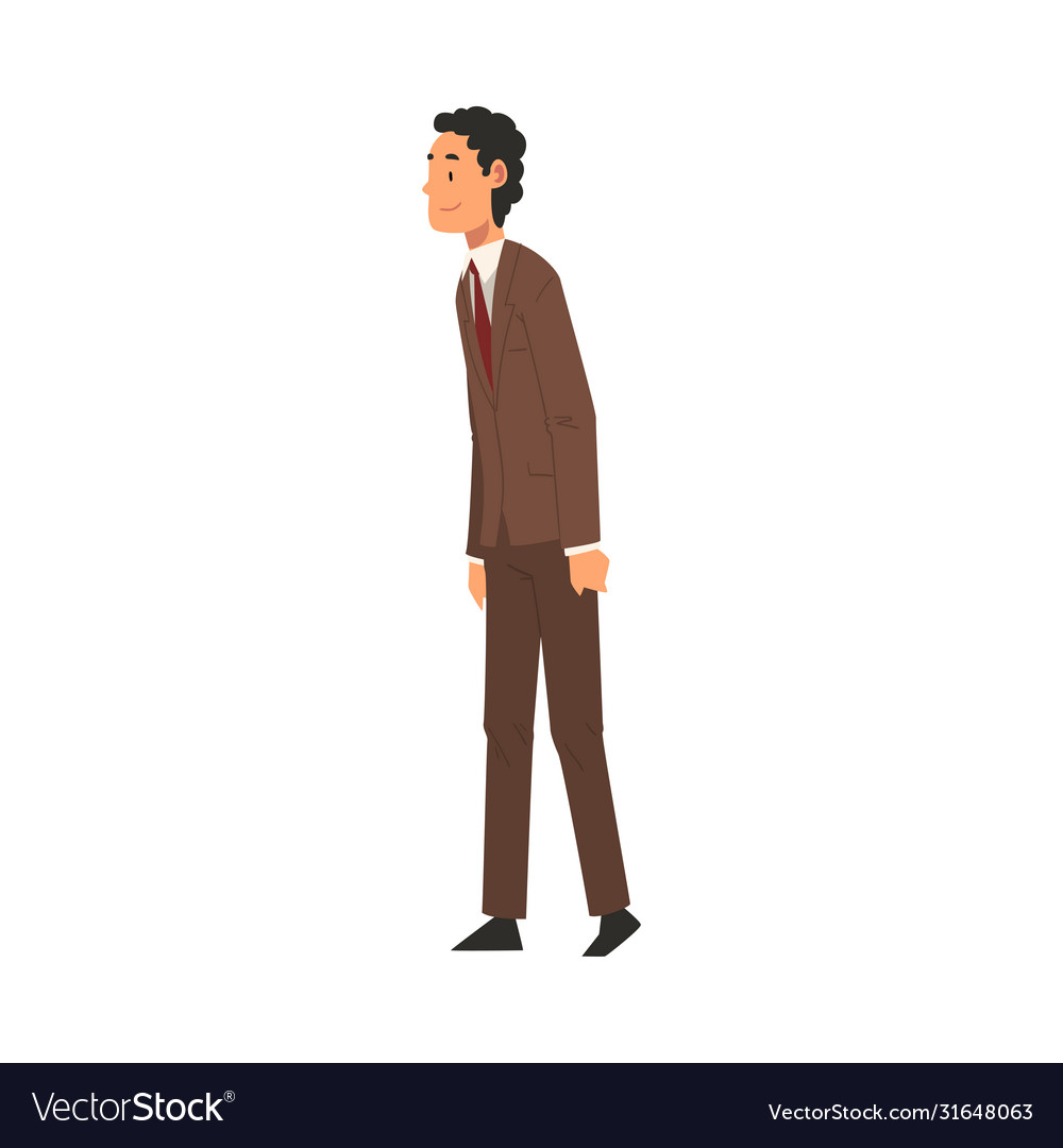 Cheerful businessman character in business suit Vector Image Cheerful businessman character in business suit Vector Image