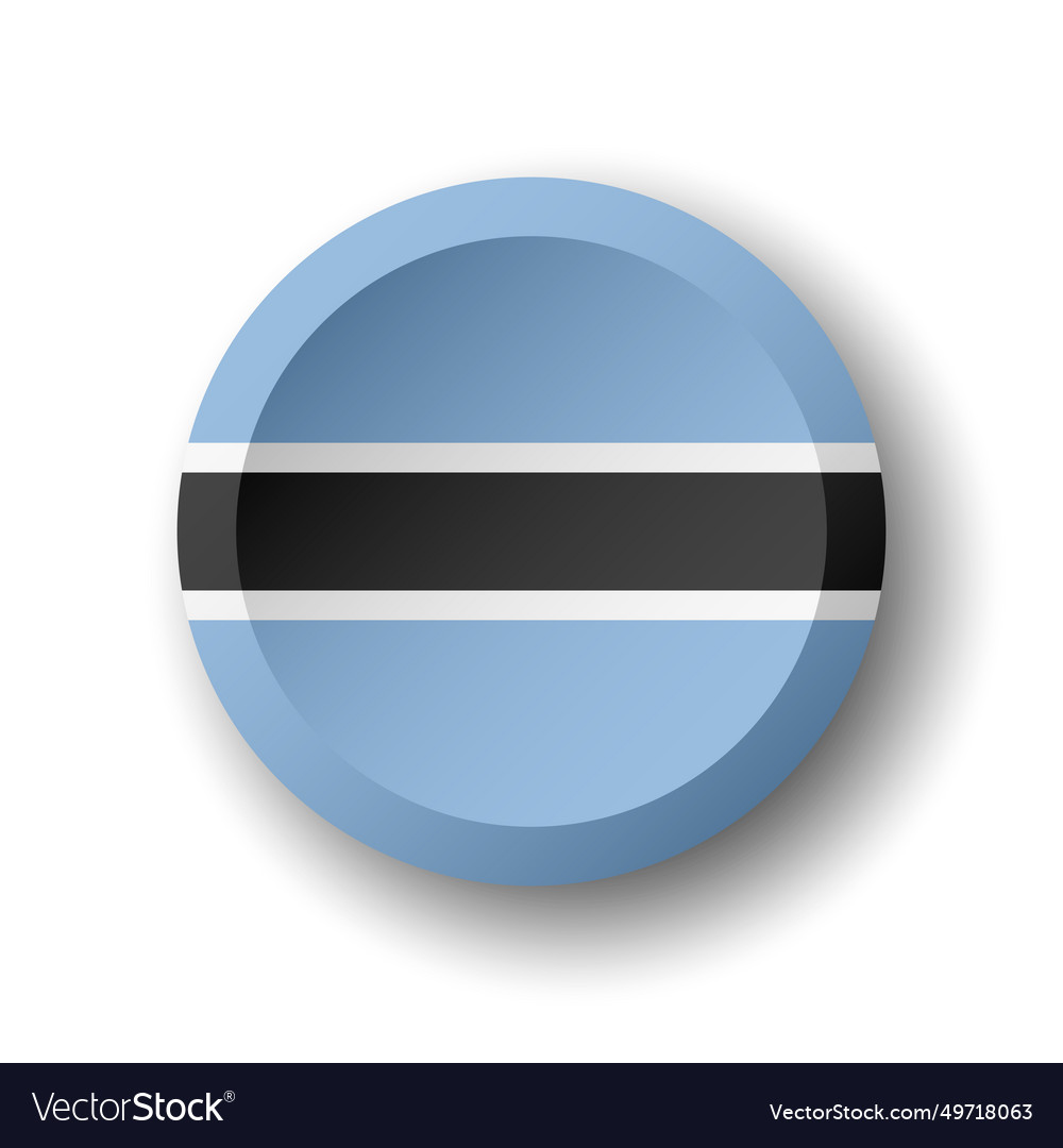 Circle button flag of botswana Royalty Free Vector Image