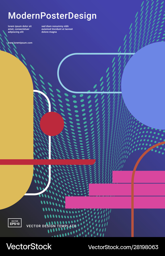 Design template with colourful geometric shapes Vector Image